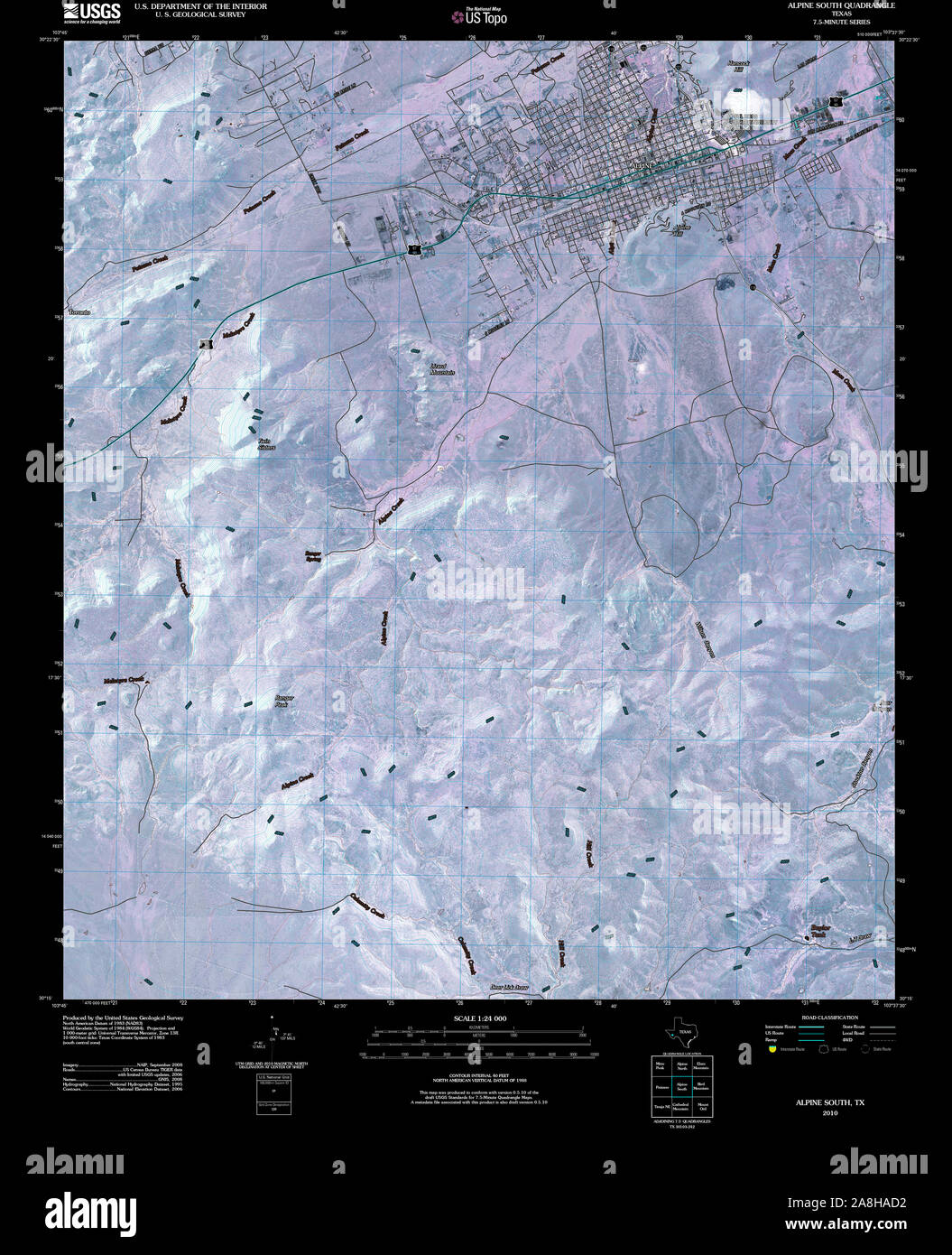 Map of alpine texas hi-res stock photography and images - Alamy
