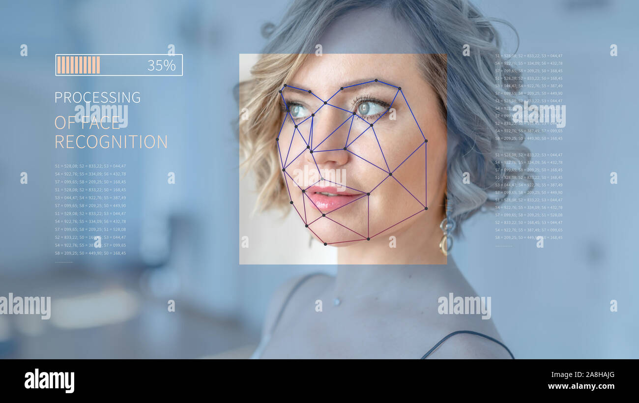 Biometric verification of a modern young woman. The Concept of a new ...