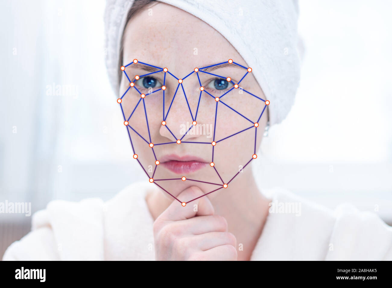 Grid on woman face hi-res stock photography and images - Alamy