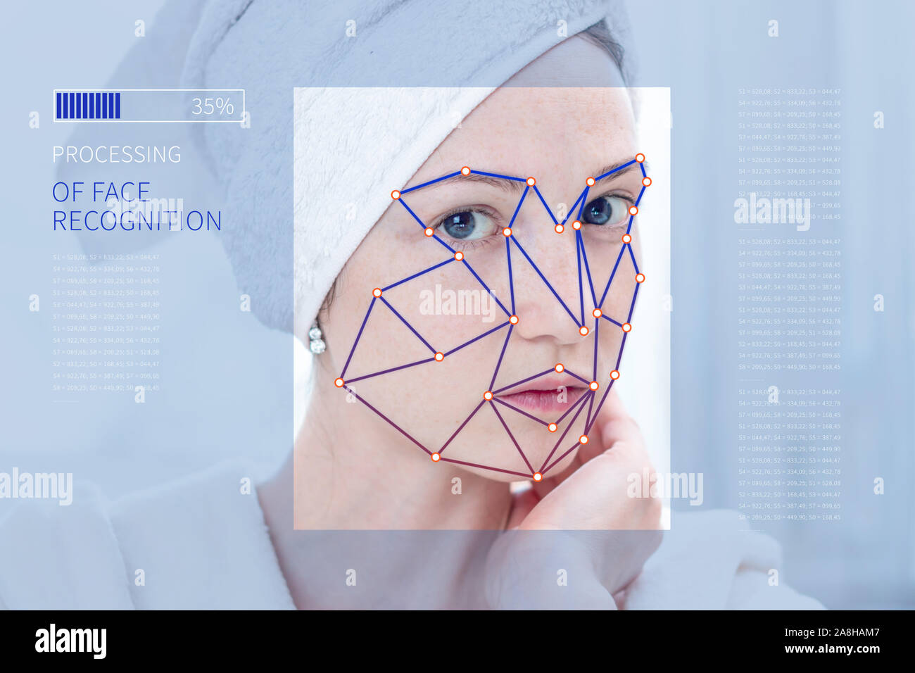 Grid on woman face hi-res stock photography and images - Alamy