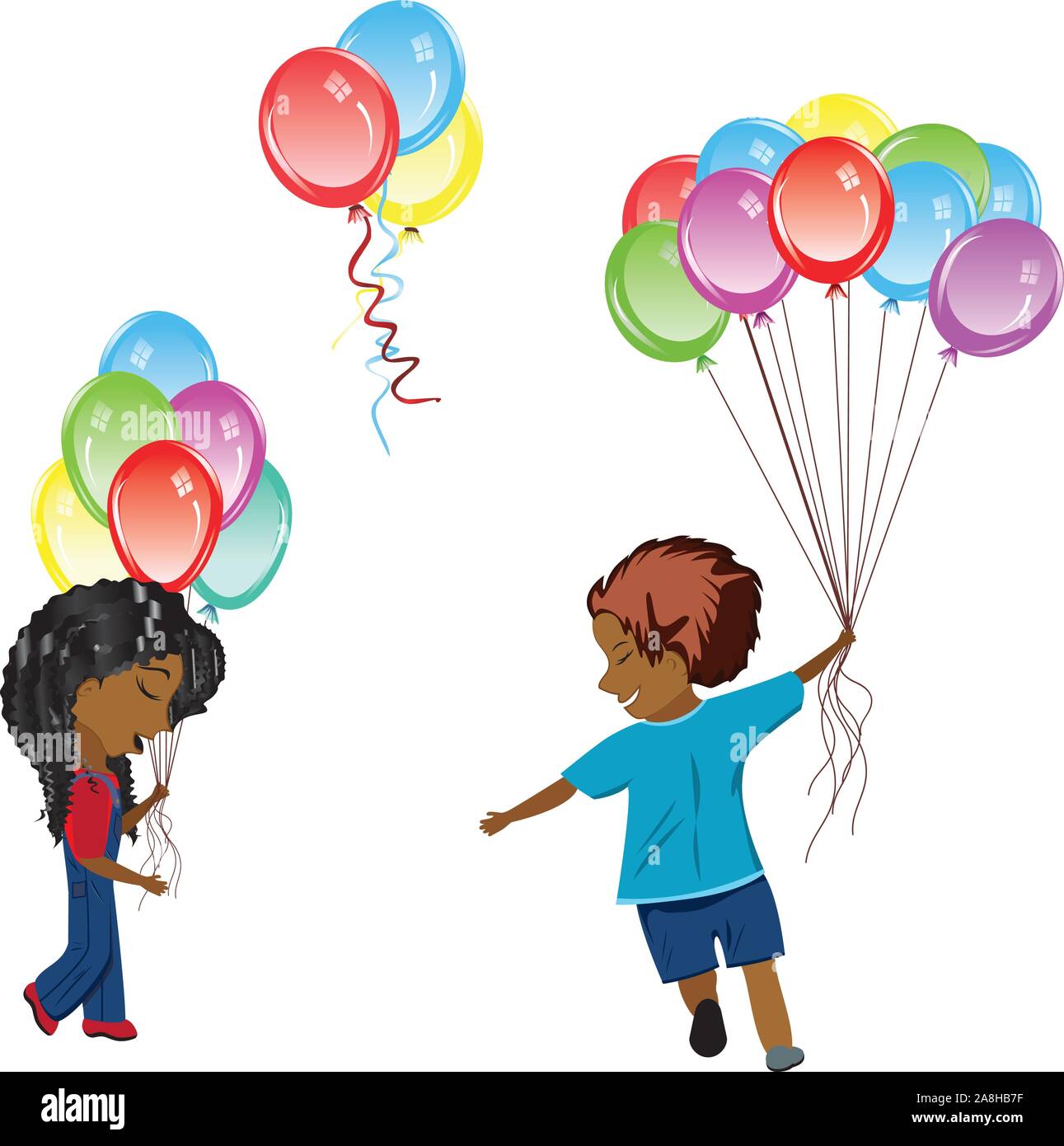 Kid and inflatable balloon Stock Vector Images - Alamy