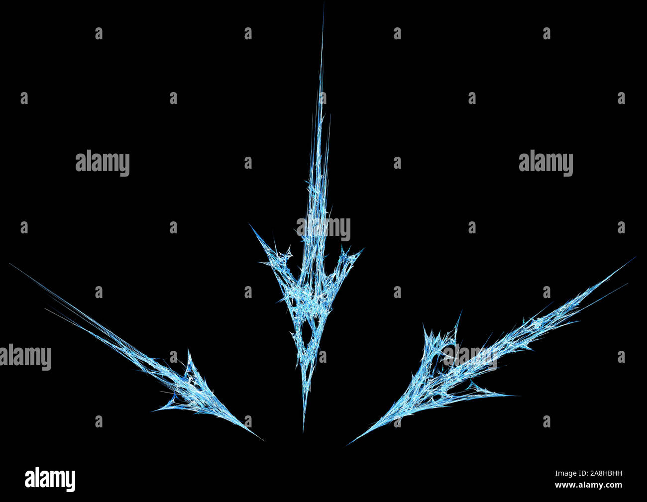 Ice shard frozen three arrow shapes abstract, horizontal, isolated ...