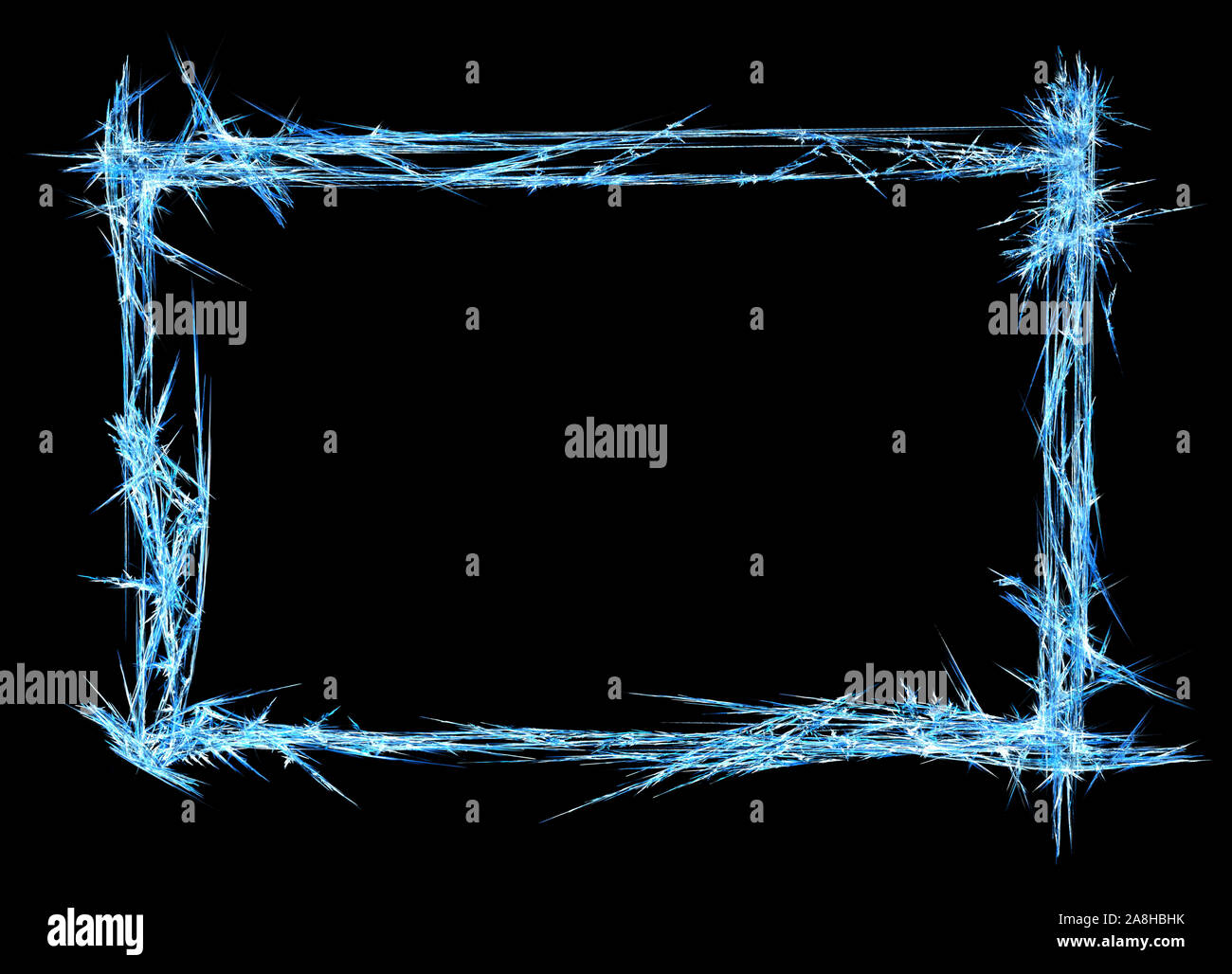 Ice shard frozen long rectangle empty frame shape abstract, horizontal ...