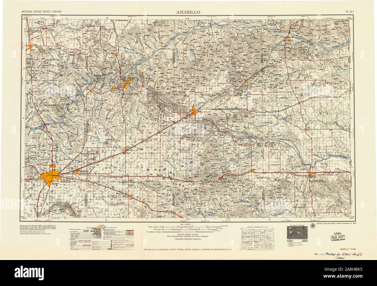 Map of amarillo hi-res stock photography and images - Alamy