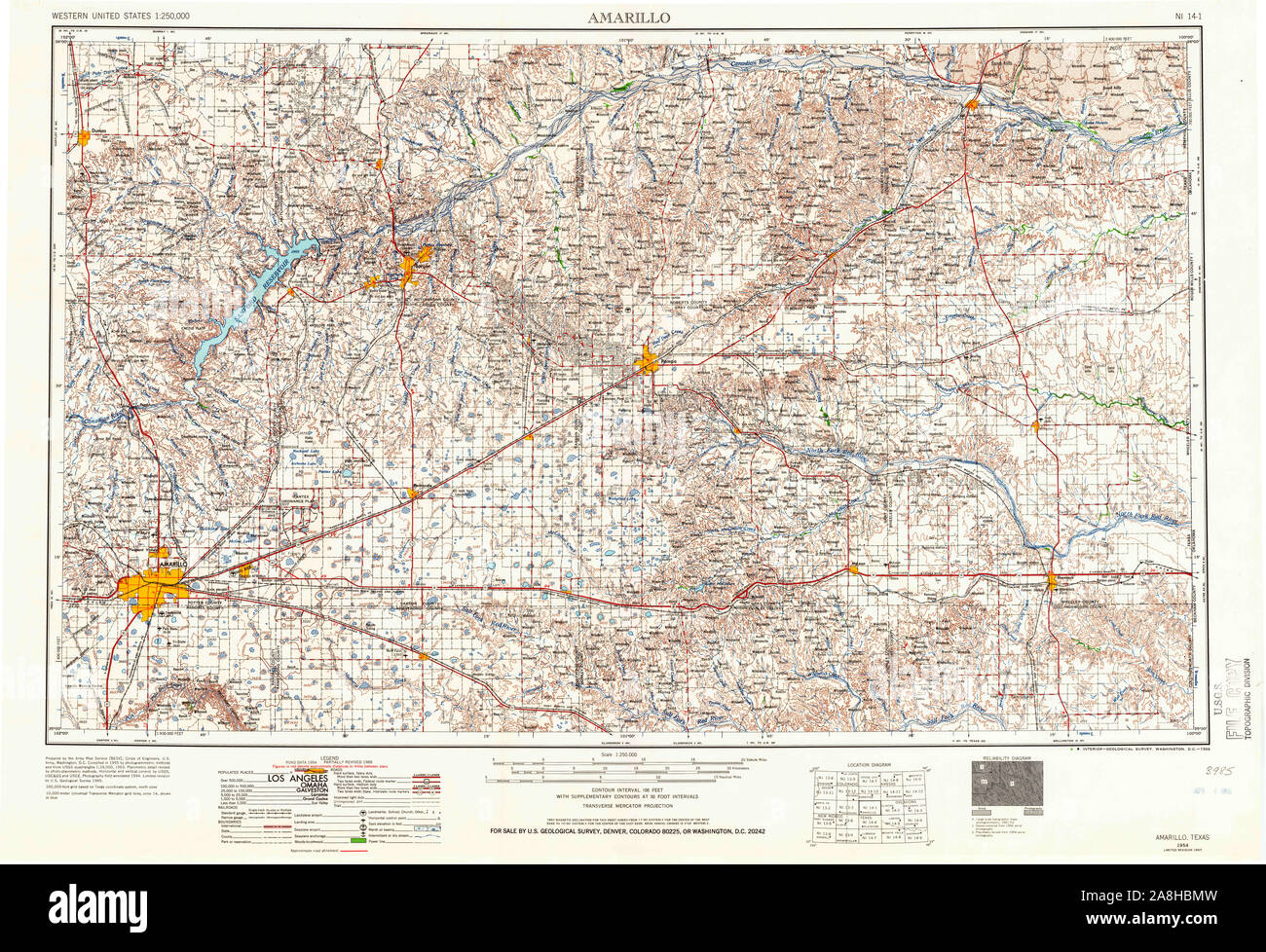 Map of amarillo hi-res stock photography and images - Alamy