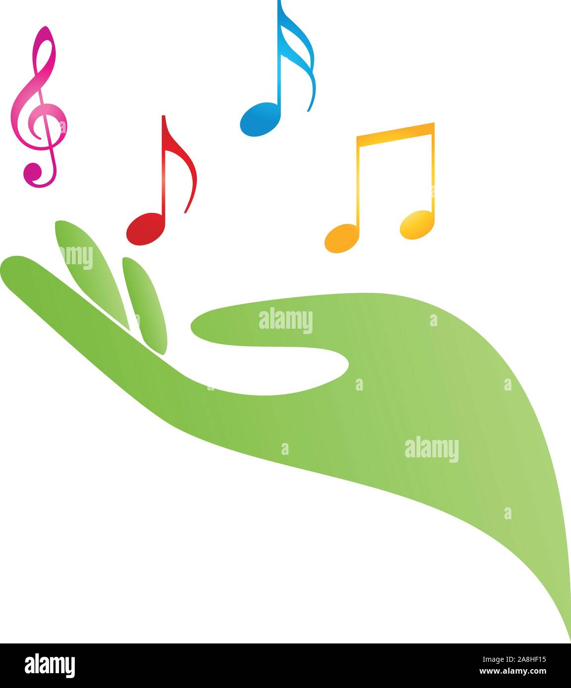 Hand, music notes, music, sound, logo Stock Vector Image & Art - Alamy