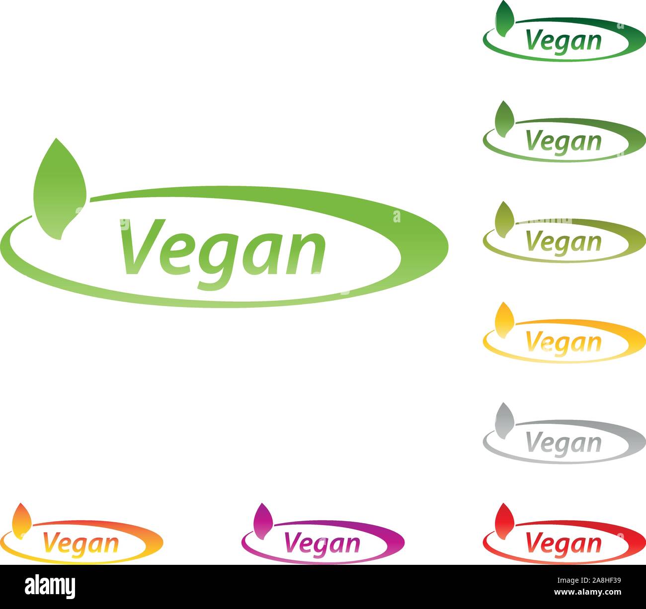 Vegetarian sign, leaf, vegan, collection, logo Stock Vector Image & Art ...