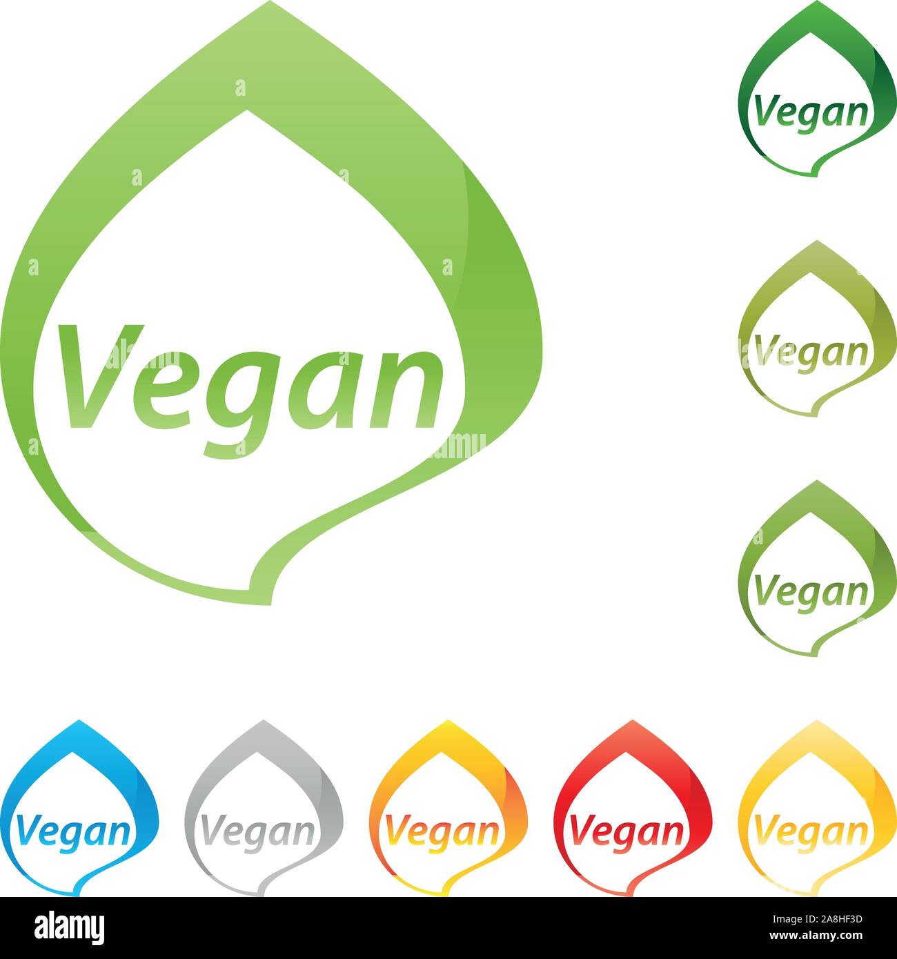 Vegetarian sign, leaf, vegan, collection, logo Stock Vector Image & Art ...
