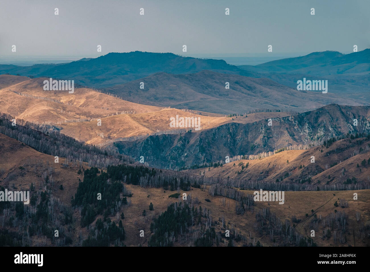 View from the top of ski Manzherok ski resort Stock Photo - Alamy