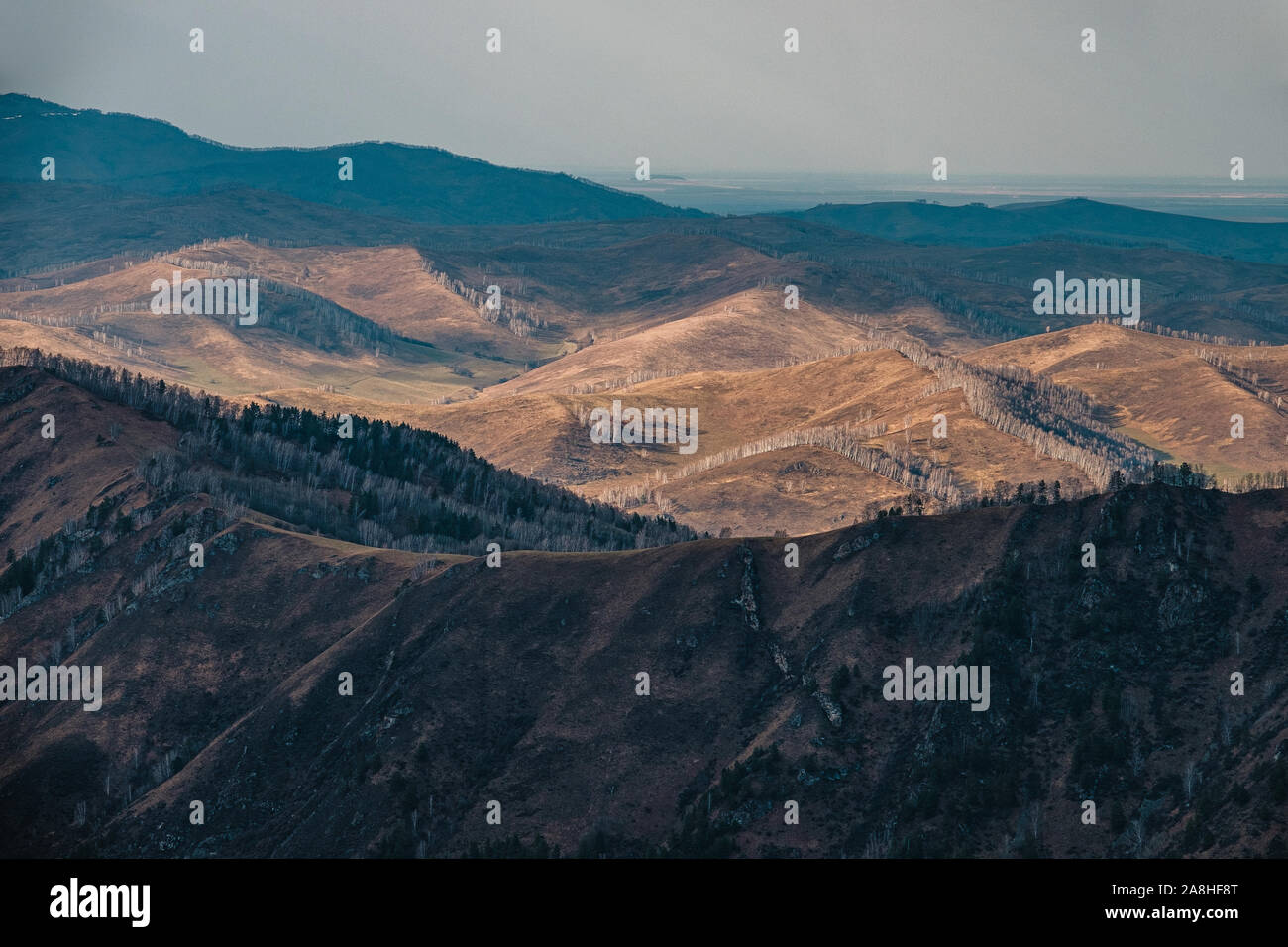 View from the top of ski Manzherok ski resort Stock Photo - Alamy