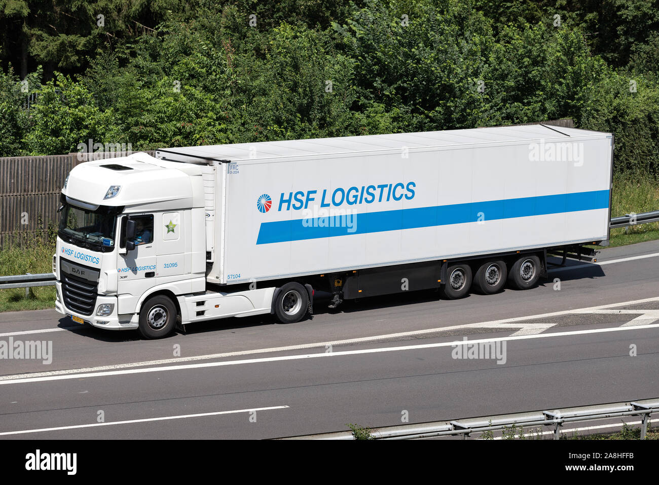 HSF Logistics DAF XF truck with temperature controlled trailer on ...