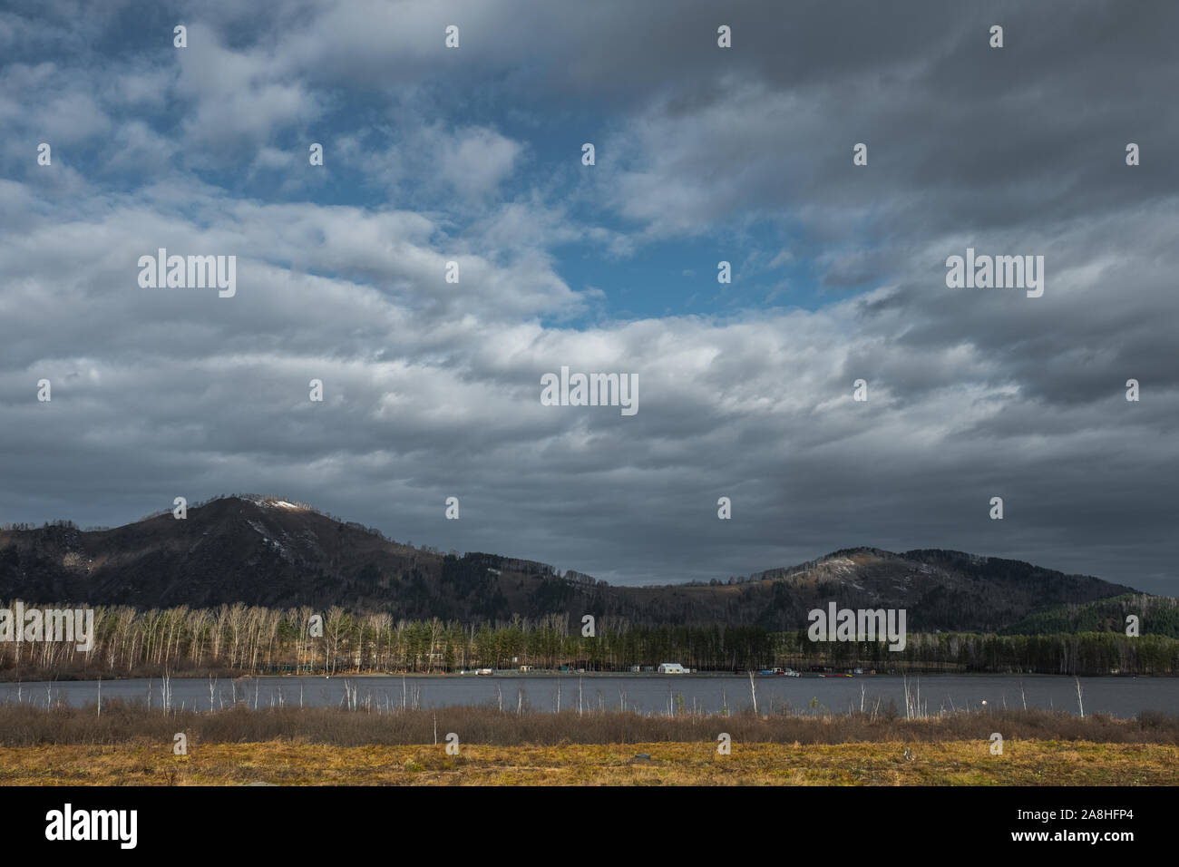 View on Manzherok lake from Manzherok ski resort Stock Photo - Alamy