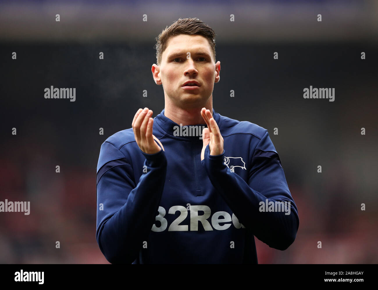 Derby countys george evans applauds fans hi-res stock photography and ...