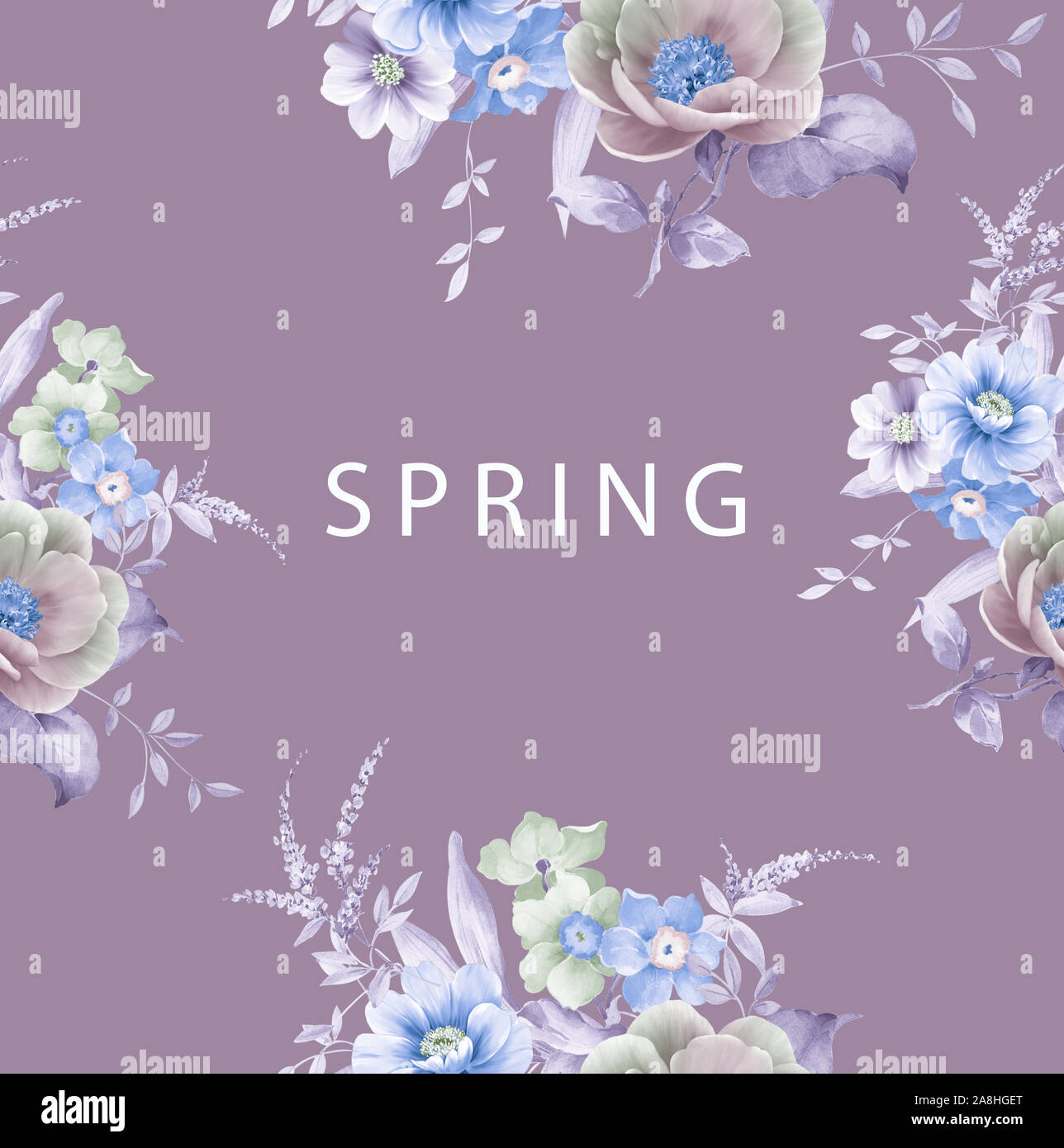 Computer drawn beautiful flowers illustration Stock Photo - Alamy