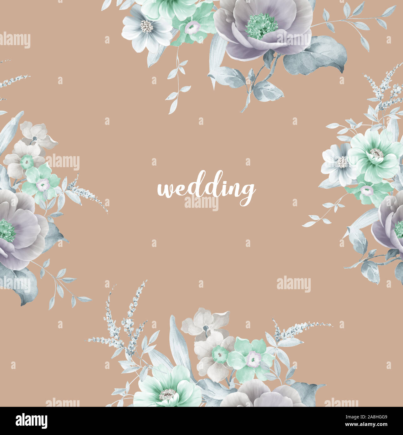 Computer drawn beautiful flowers illustration Stock Photo - Alamy