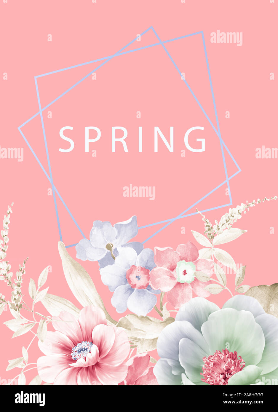 Computer drawn beautiful flowers illustration Stock Photo - Alamy