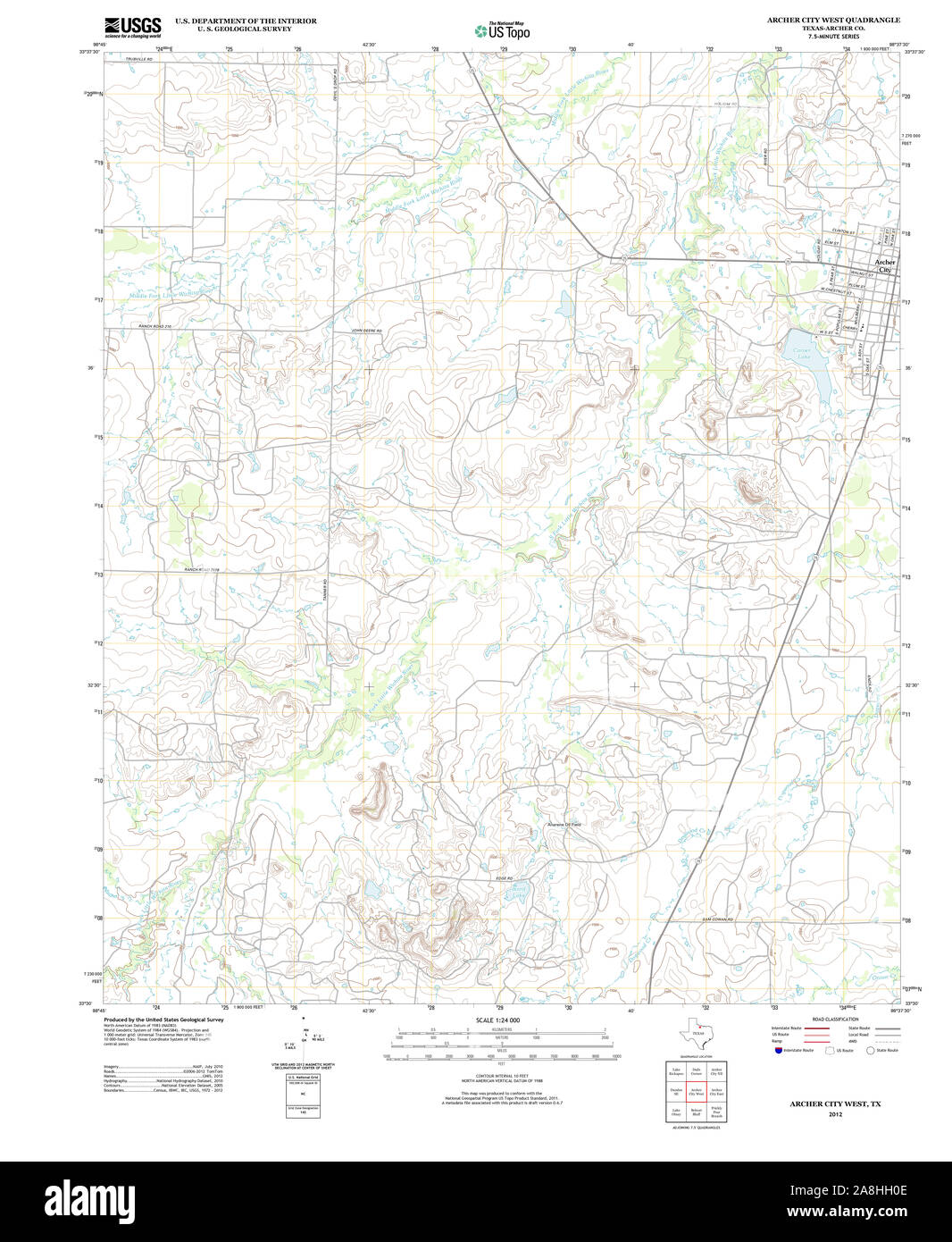 Archer texas map hi-res stock photography and images - Alamy