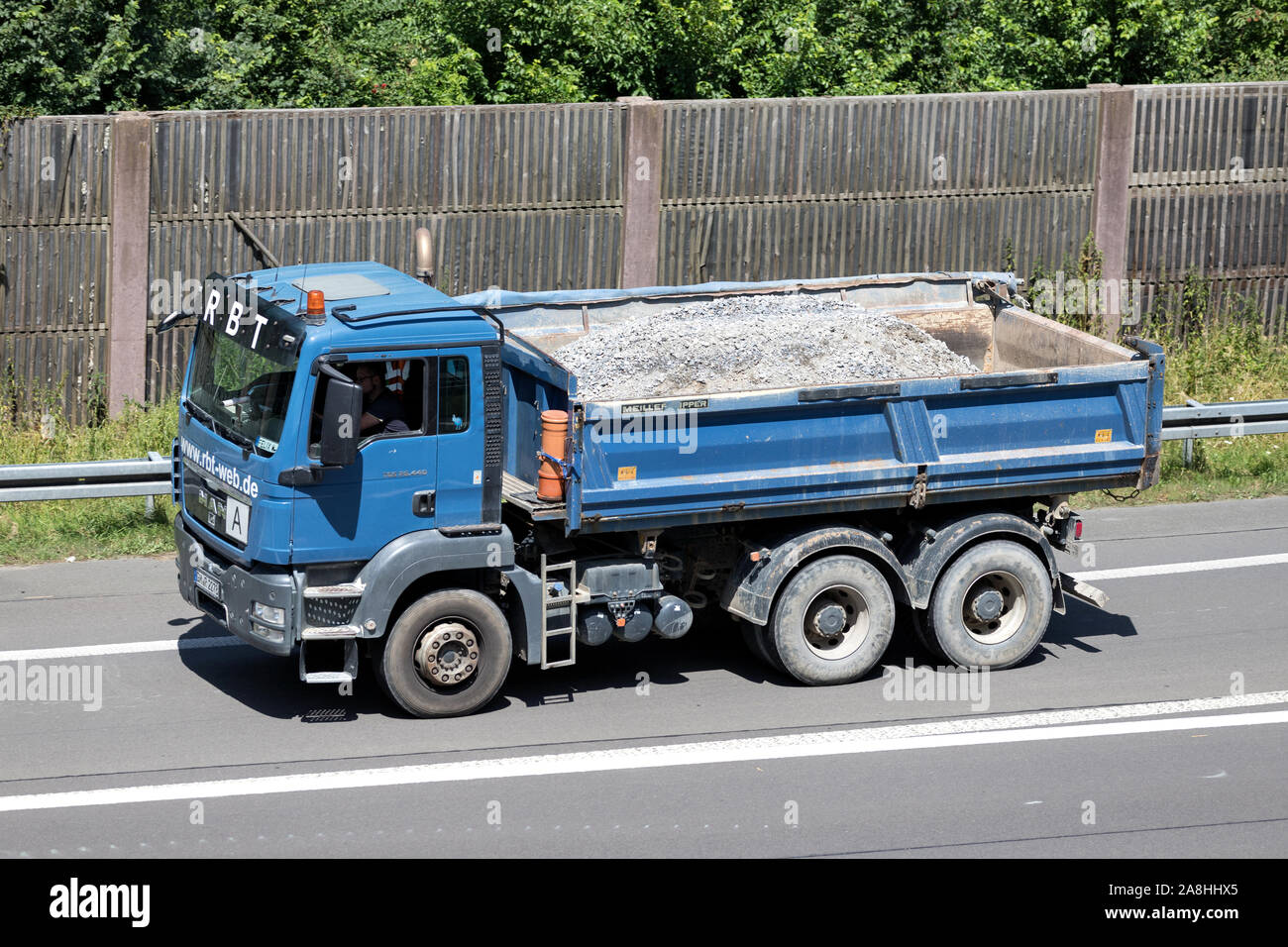 RBT MAN TGS tipper truck on motorway Stock Photo - Alamy