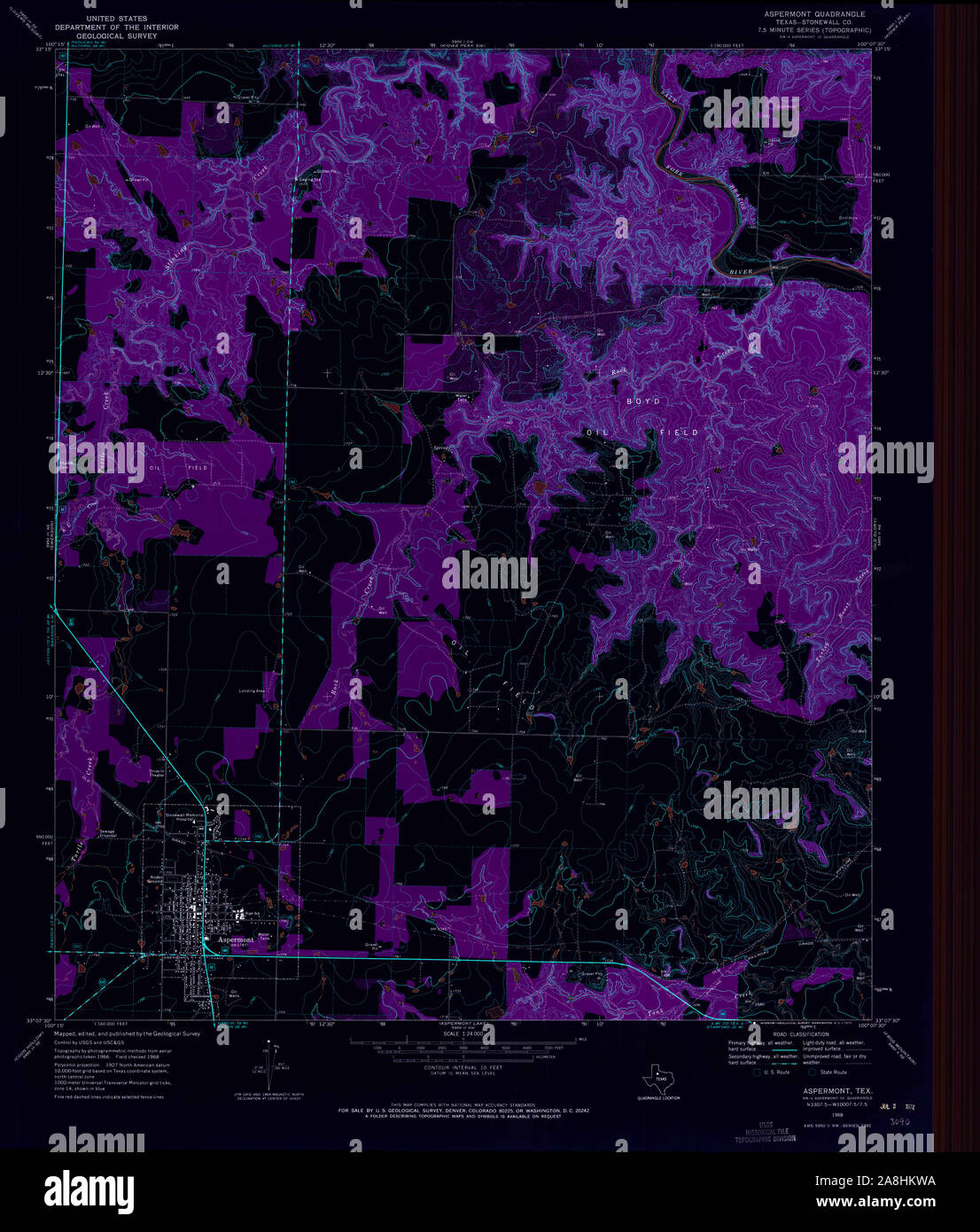 Map of aspermont texas hi-res stock photography and images - Alamy