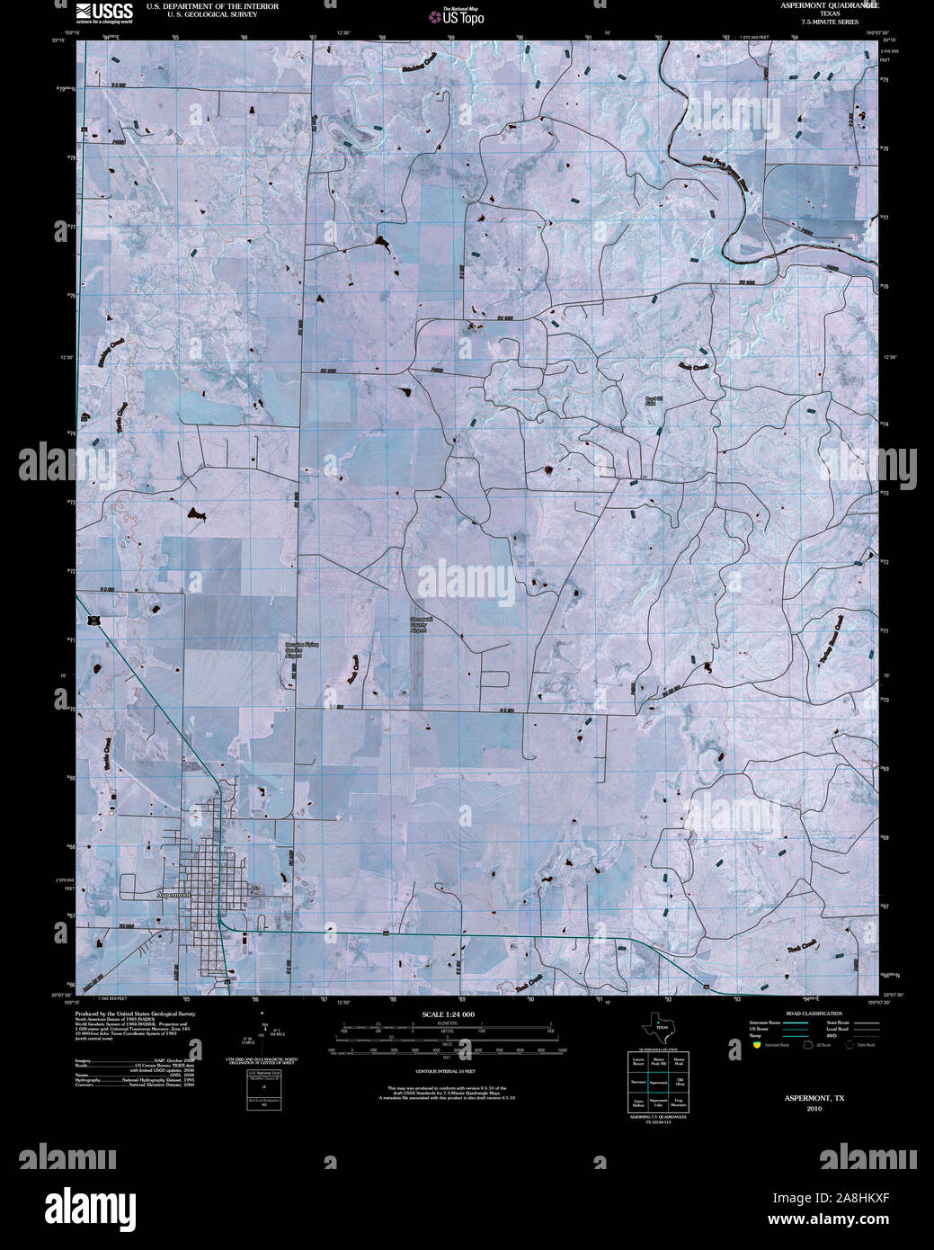 Map of aspermont texas hi-res stock photography and images - Alamy