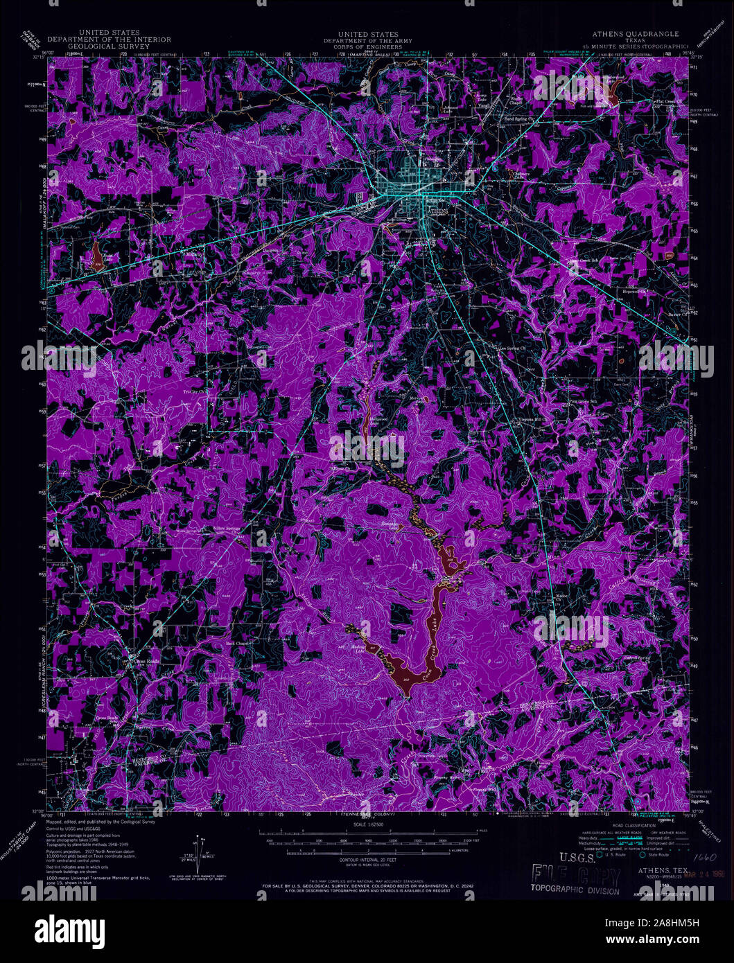Map of athens texas hi-res stock photography and images - Alamy