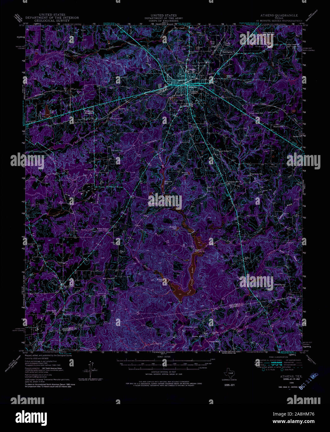 Map of athens texas hi-res stock photography and images - Alamy