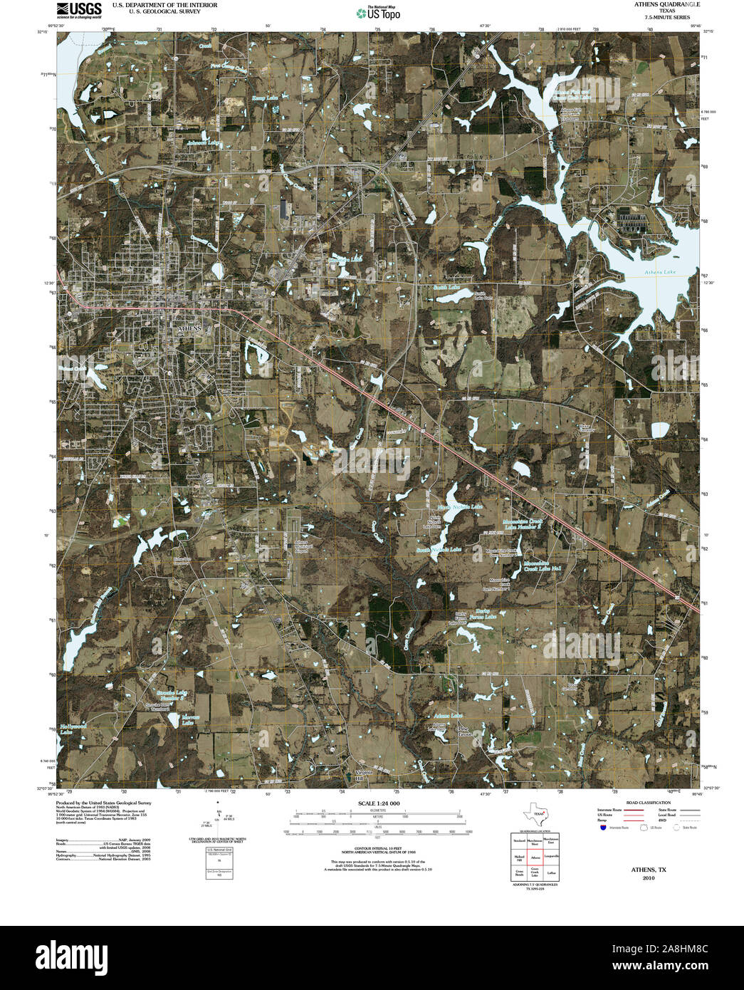 Map of athens texas hi-res stock photography and images - Alamy