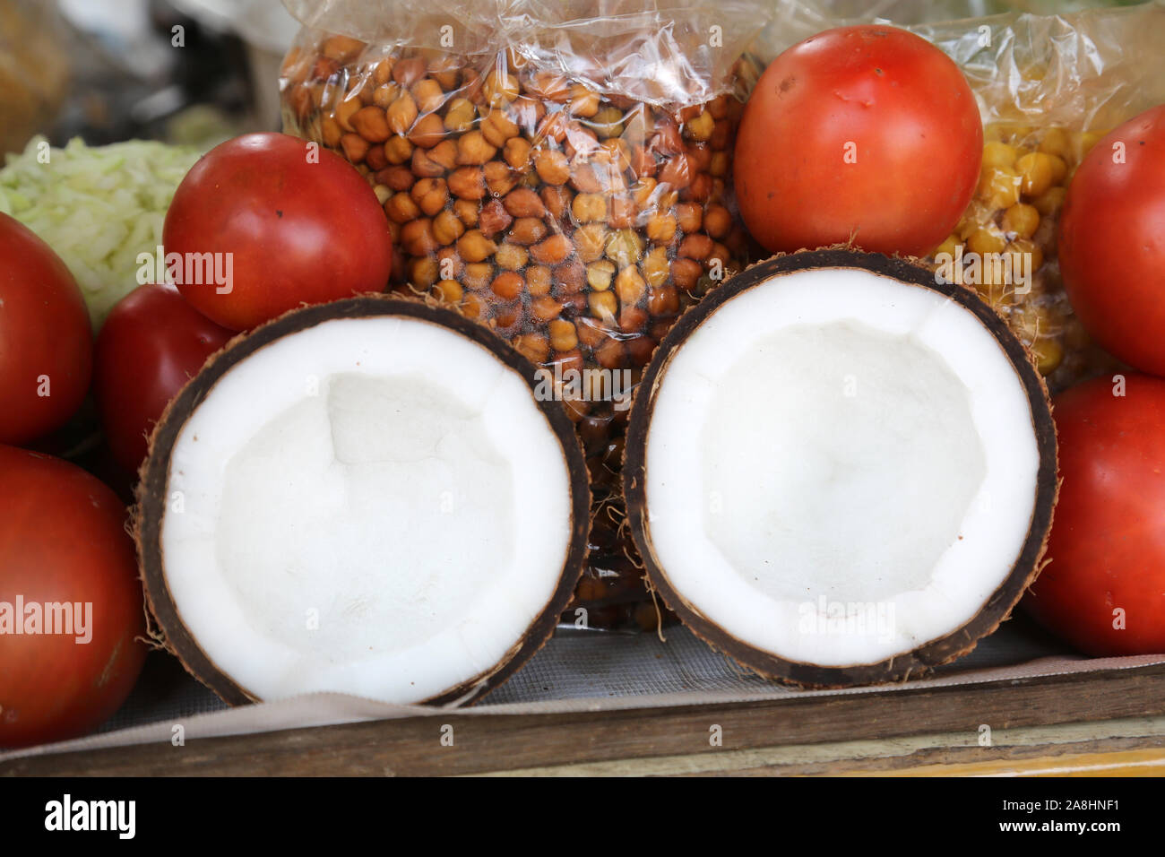 Tasty organic coconuts at local market, Kolkata, India Stock Photo - Alamy