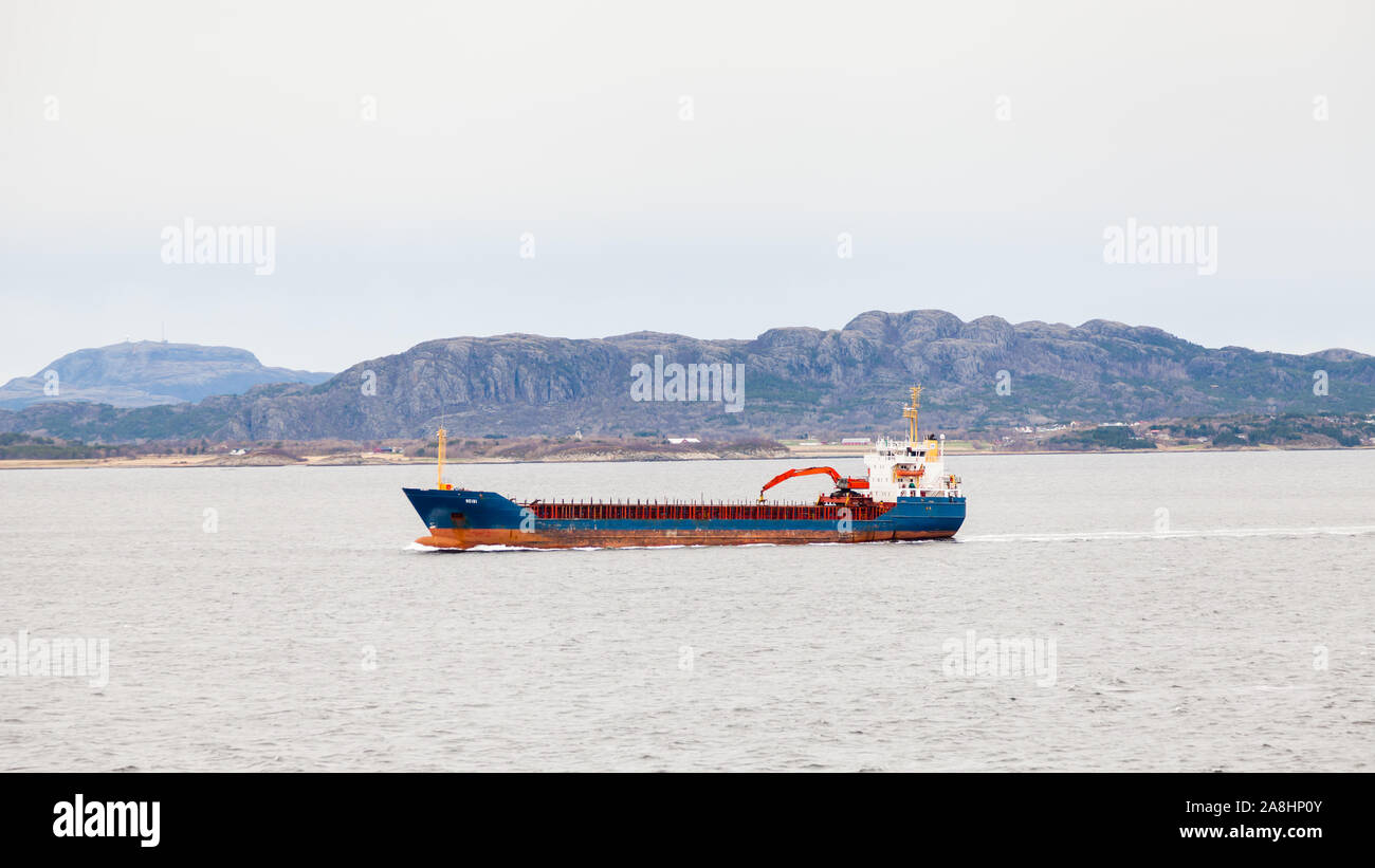 General cargo ship Heidi is pictured in Trondheim fjord, Norway Stock ...