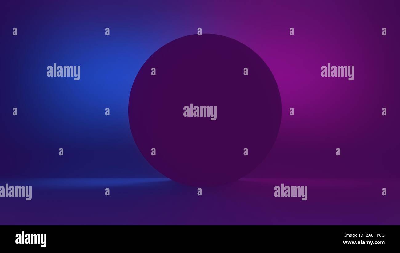 Blue and purple neon glowing glare circle with rays. Mockup for ...