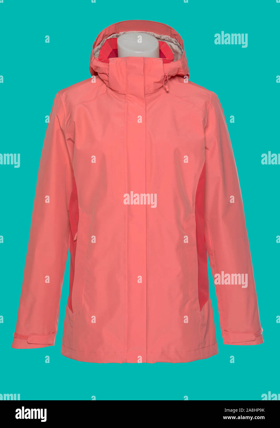 Closeup blank winter jacket for men and women isolated on. mock-up ...