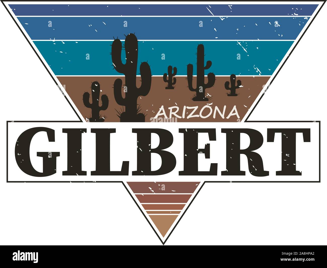 Gilbert Arizona tourism badge or label sticker. Isolated on white ...