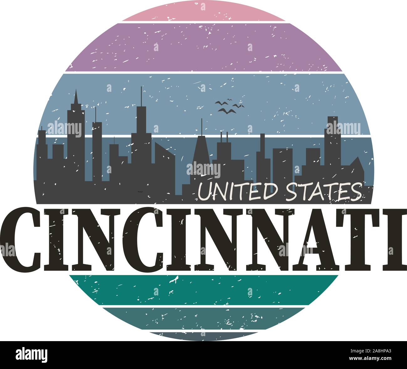 Cincinnati beautiful city to visit. vector t-shirt sign Stock Vector ...