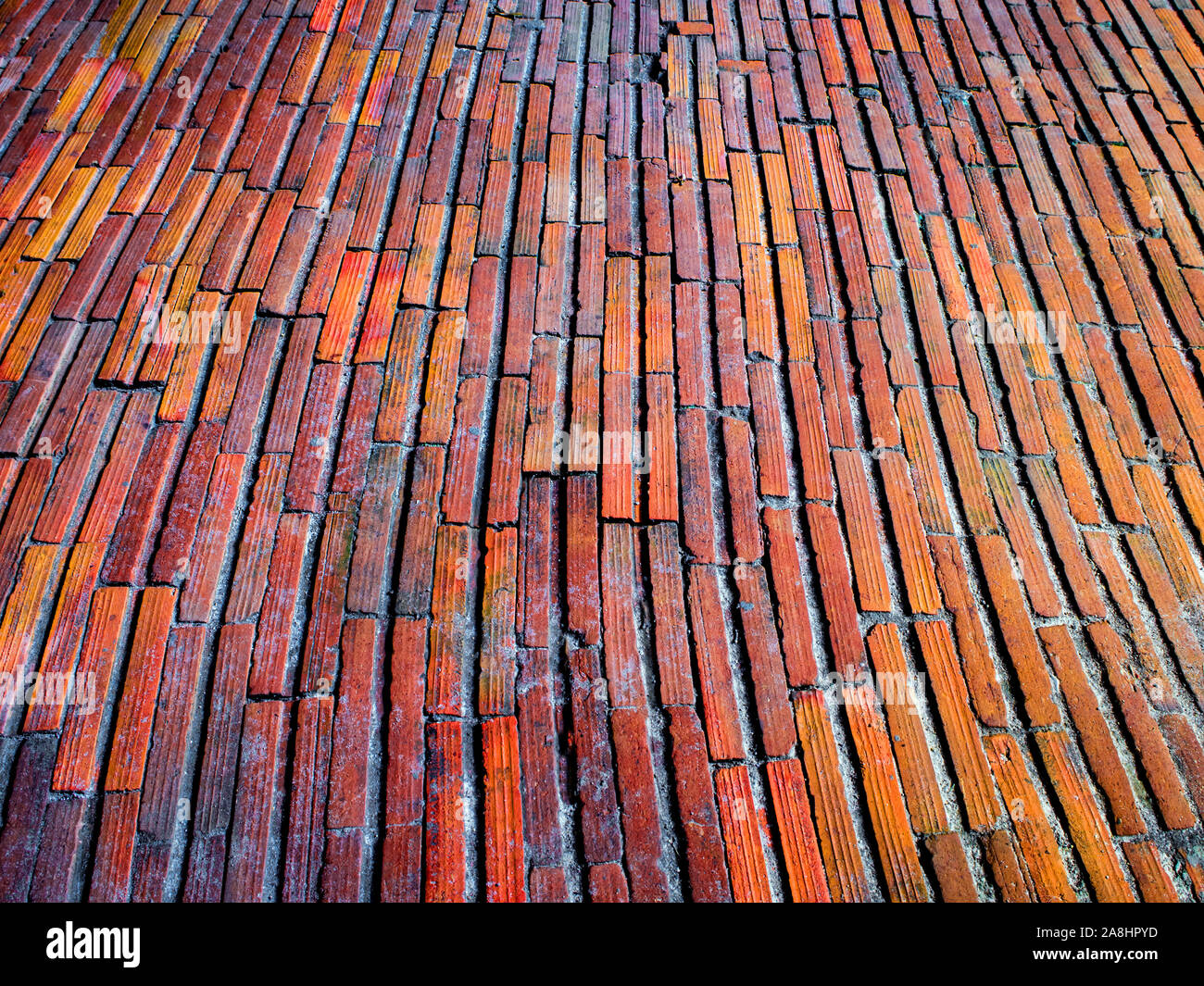 Texture of red brick floor and pathway Stock Photo - Alamy