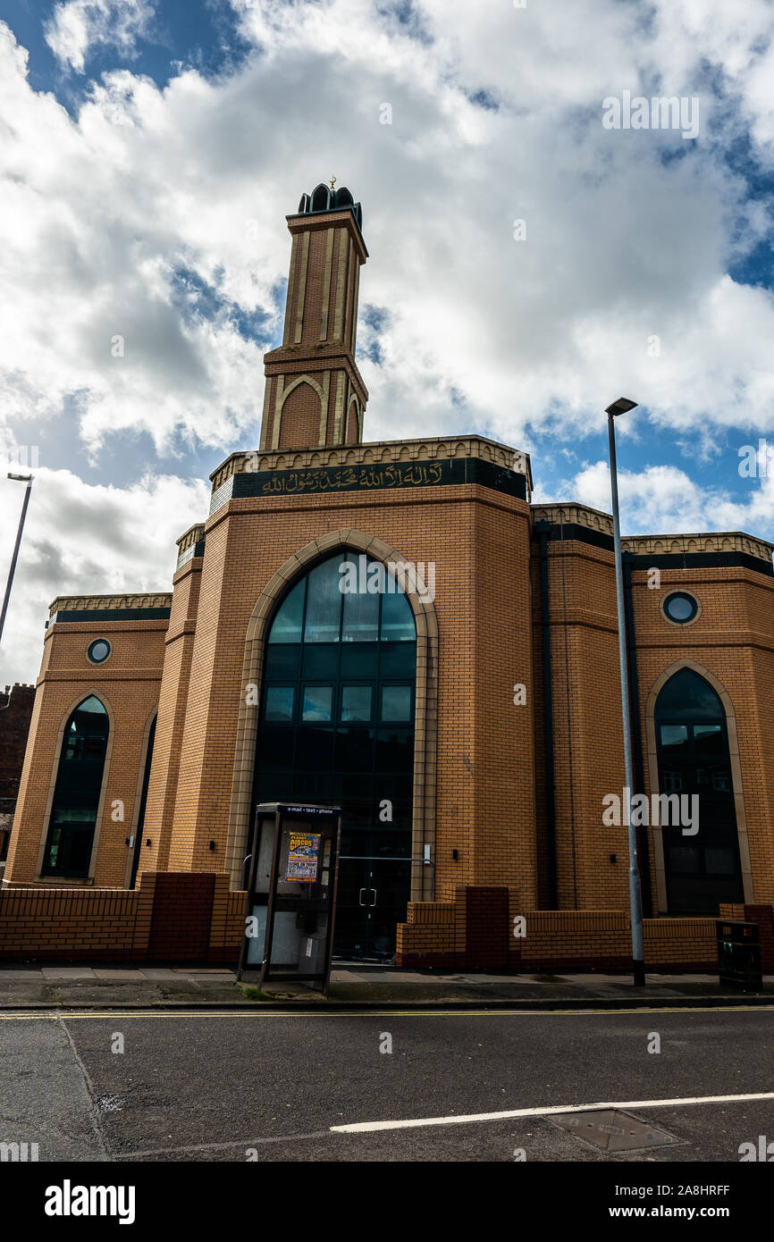 View, landscape of Gilani Noor Mosque in Longton, Stoke on Trent ...