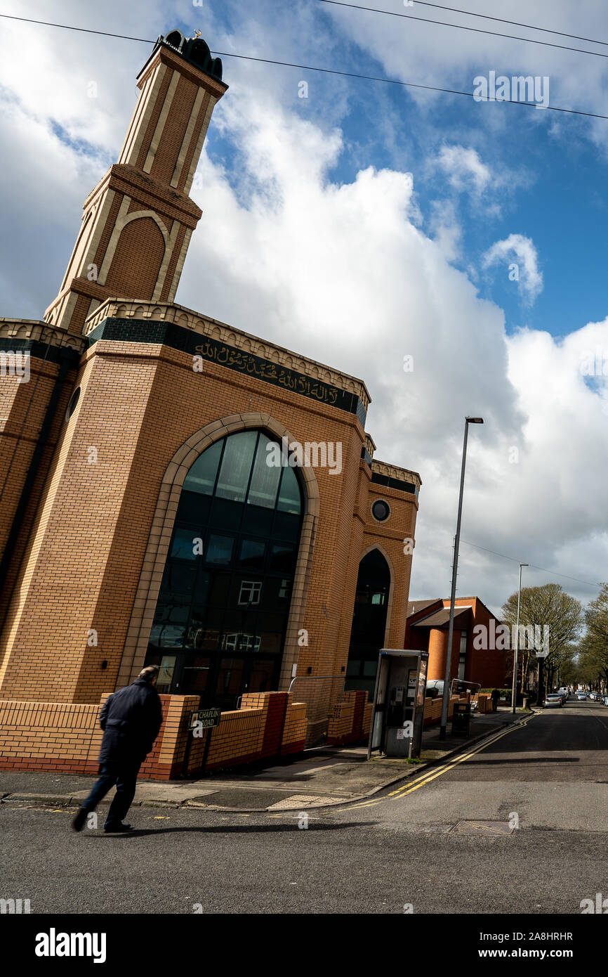 View, landscape of Gilani Noor Mosque in Longton, Stoke on Trent ...