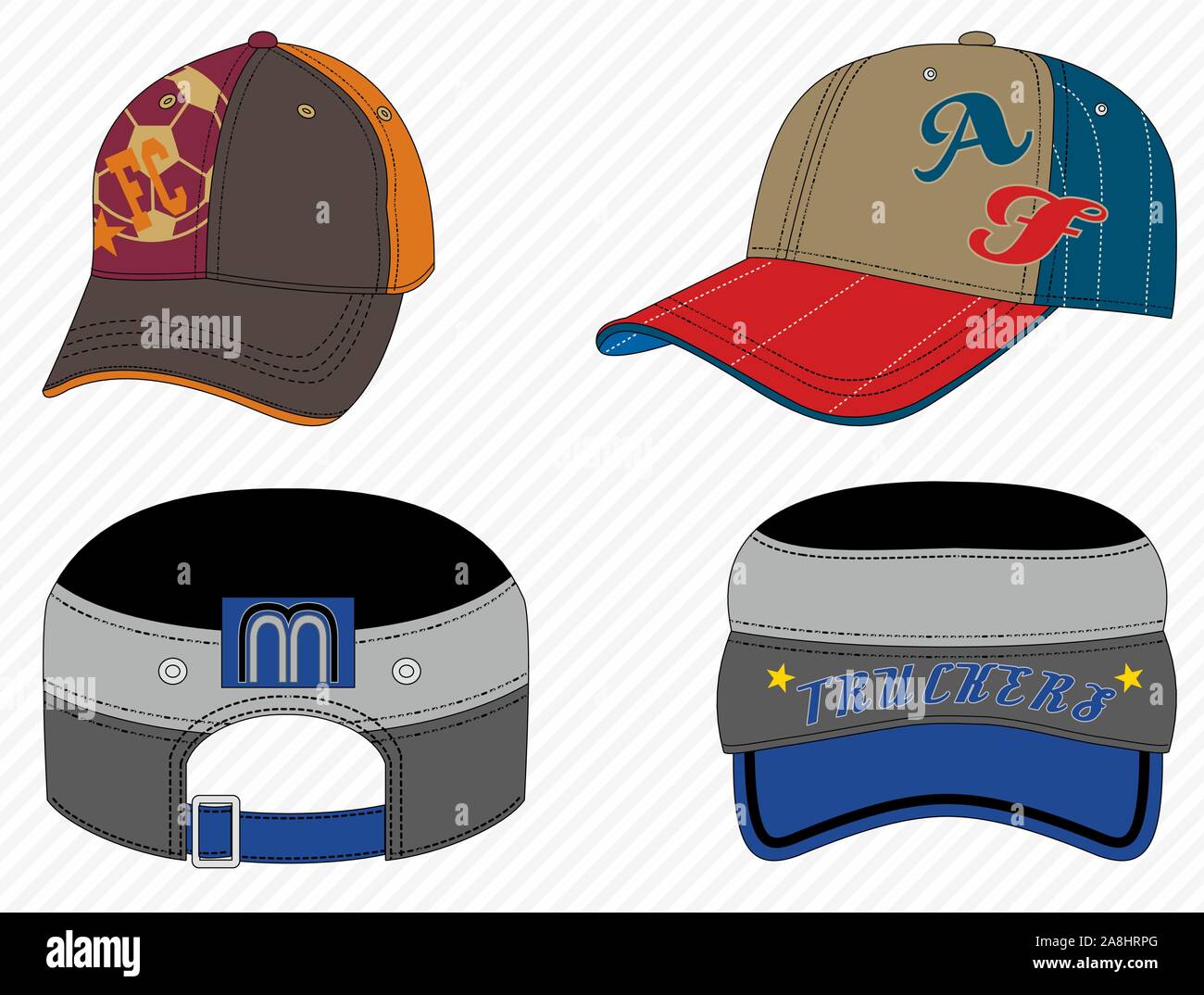 Caps vector seet hi-res stock photography and images - Alamy