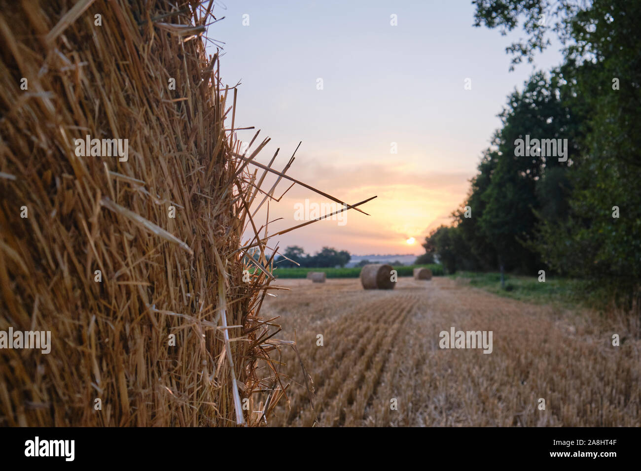 Hay bale sunset hi-res stock photography and images - Alamy