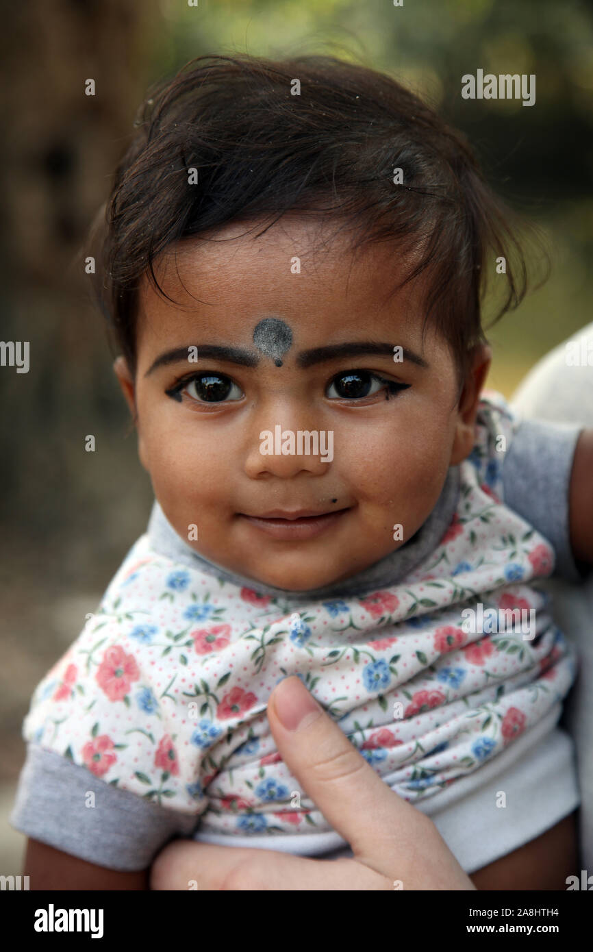 Portrait of tribal children in a village Baidyapur, India Stock Photo ...