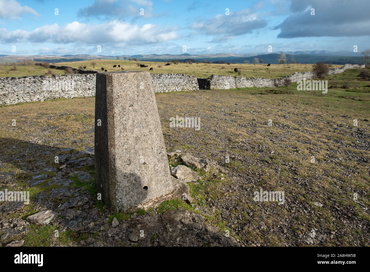 Scout Scar Trig Kendal Cumbria Lake District UK Stock Photo - Alamy