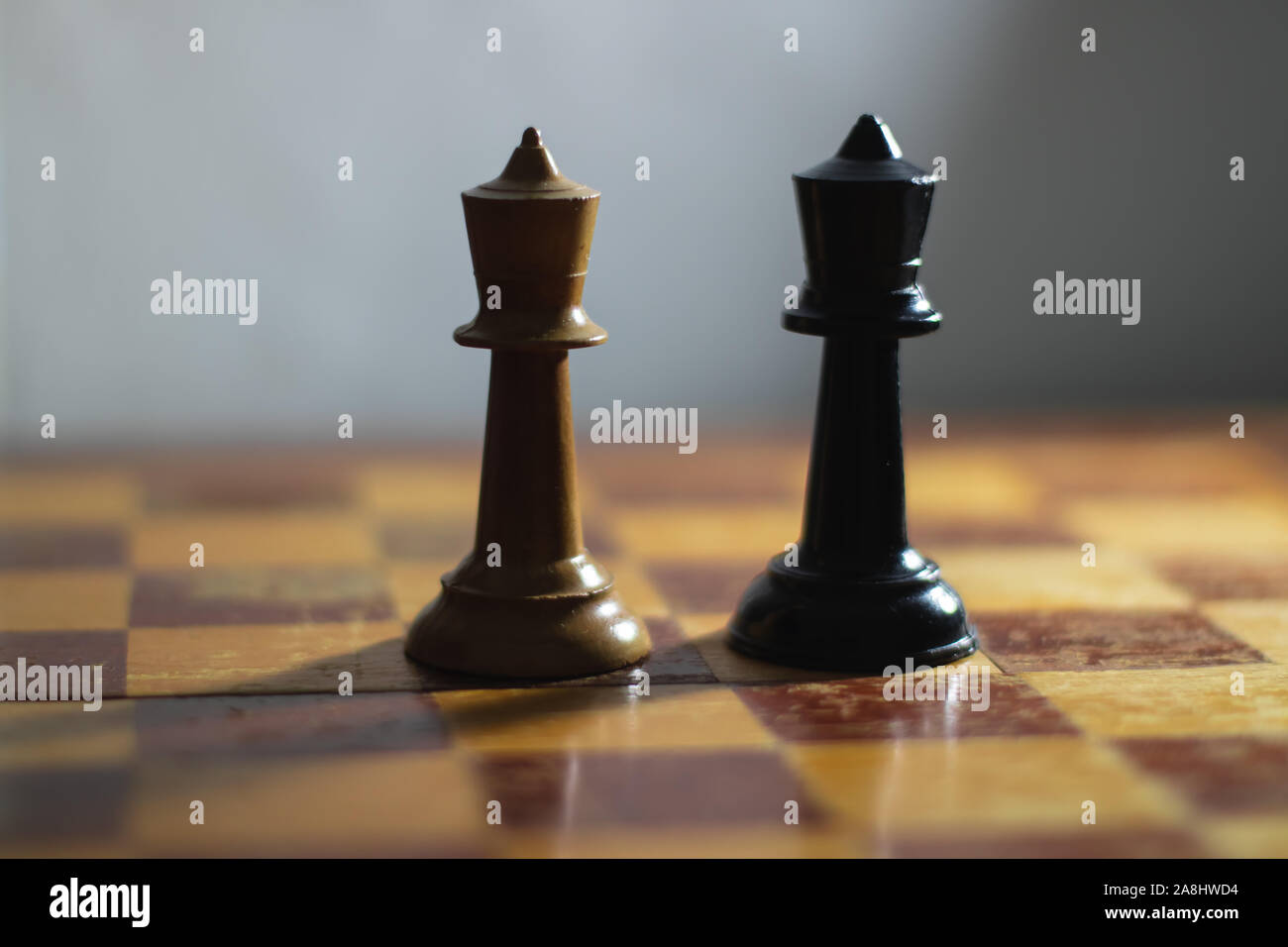 Chess pieces on a chess board. Strategy concept. Power. Battle Stock ...
