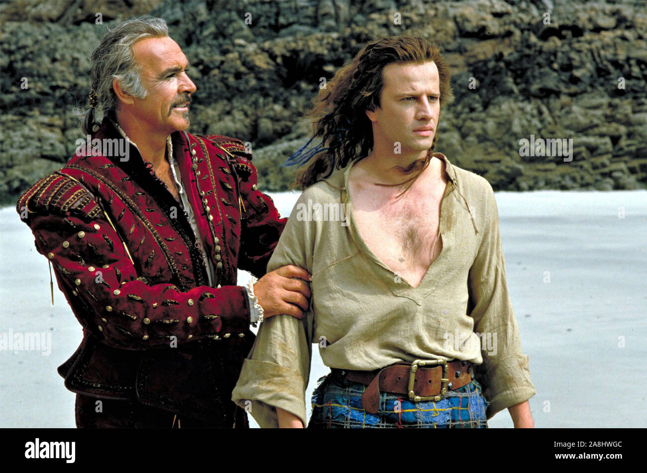 SEAN CONNERY and CHRISTOPHER LAMBERT in HIGHLANDER (1986), directed by ...