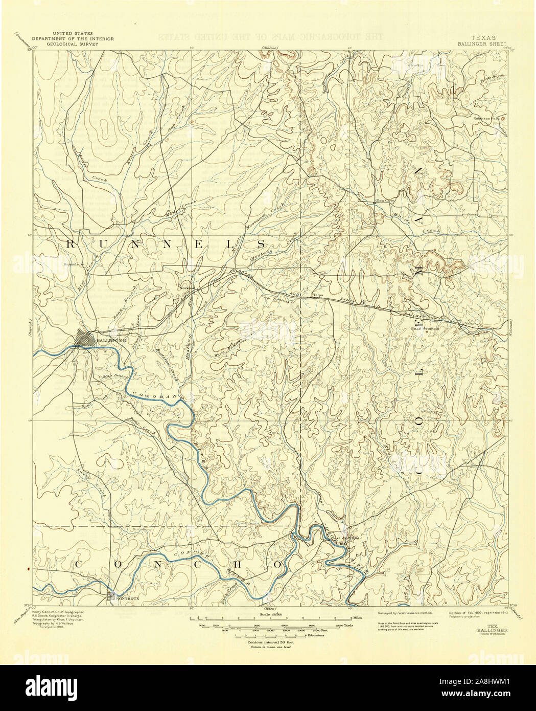 Map of ballinger hi-res stock photography and images - Alamy