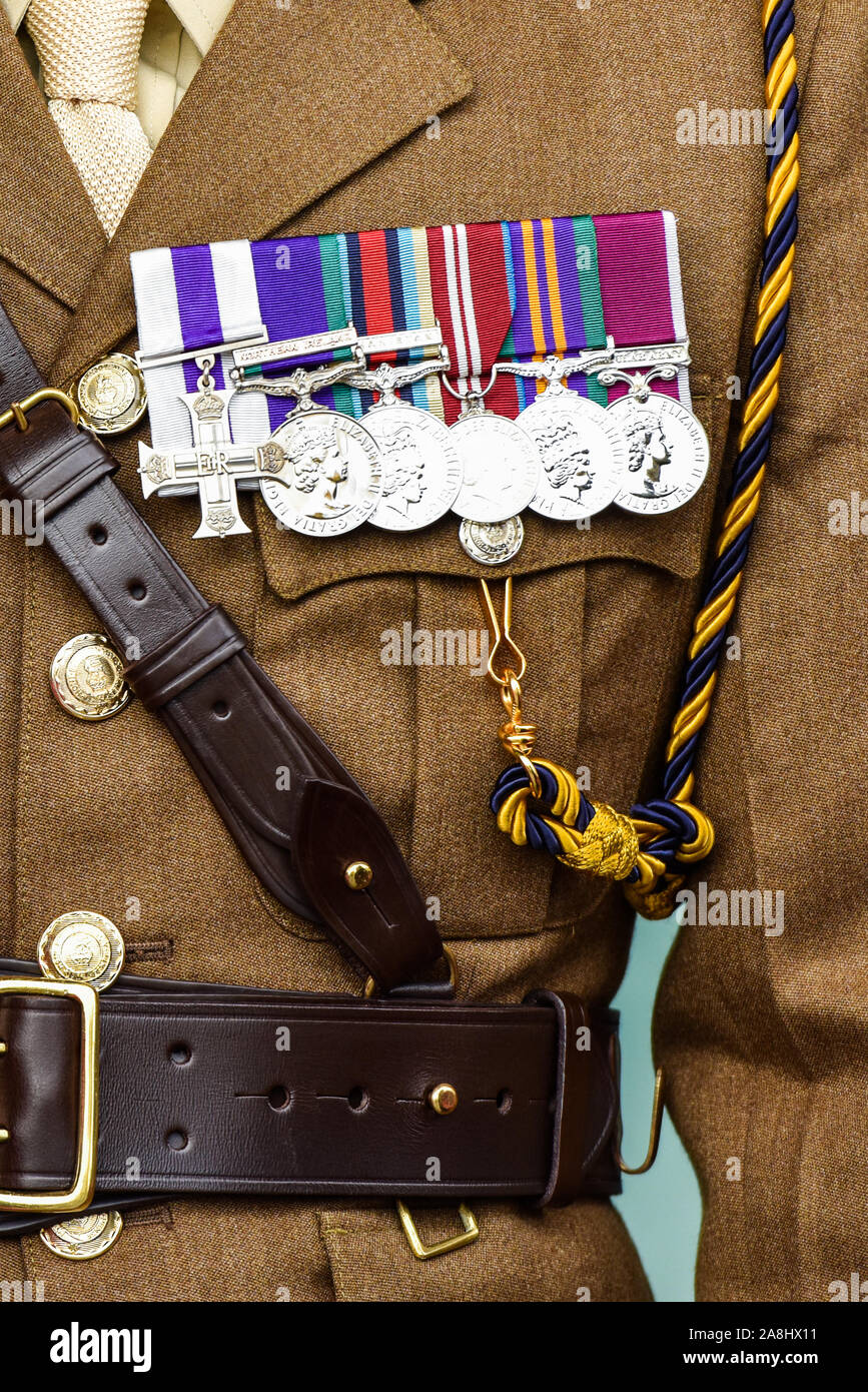 A veteran with his war medals and long services medals on show at the ...