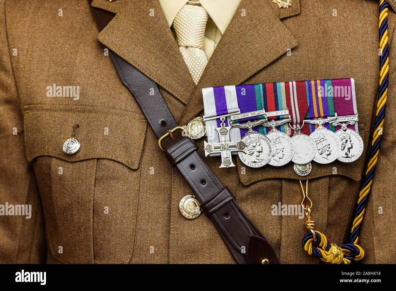 A veteran with his war medals and long services medals on show at the ...