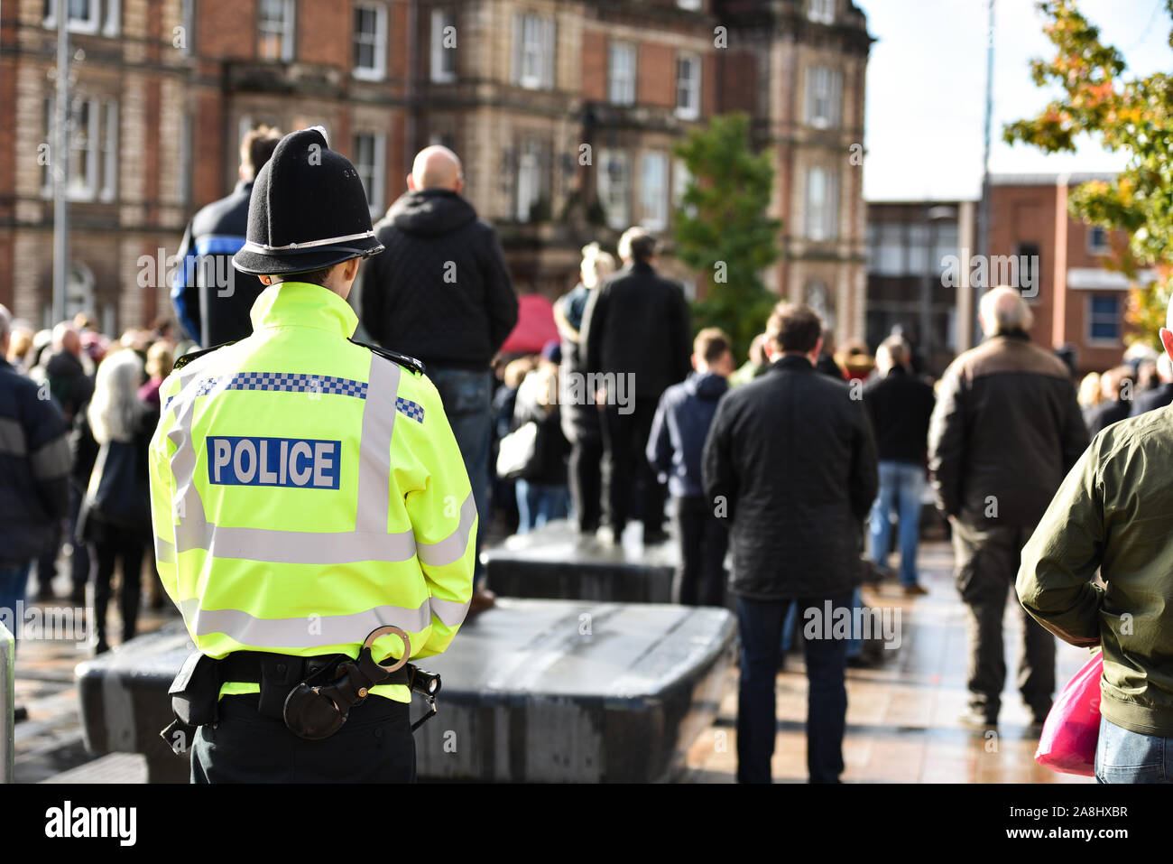 A heavy police presence at the Remembrance Day, Armistice day parade in ...
