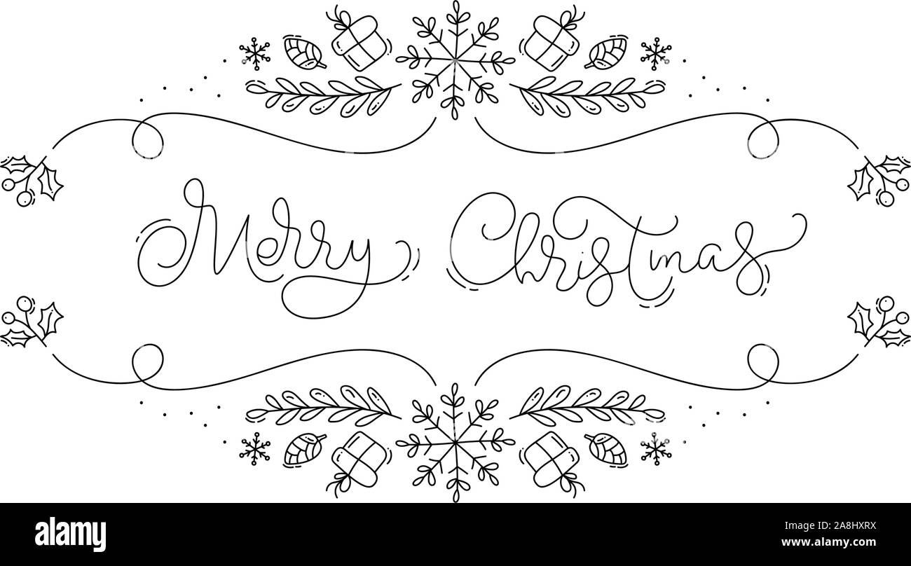 Christmas retro typography light Black and White Stock Photos & Images ...