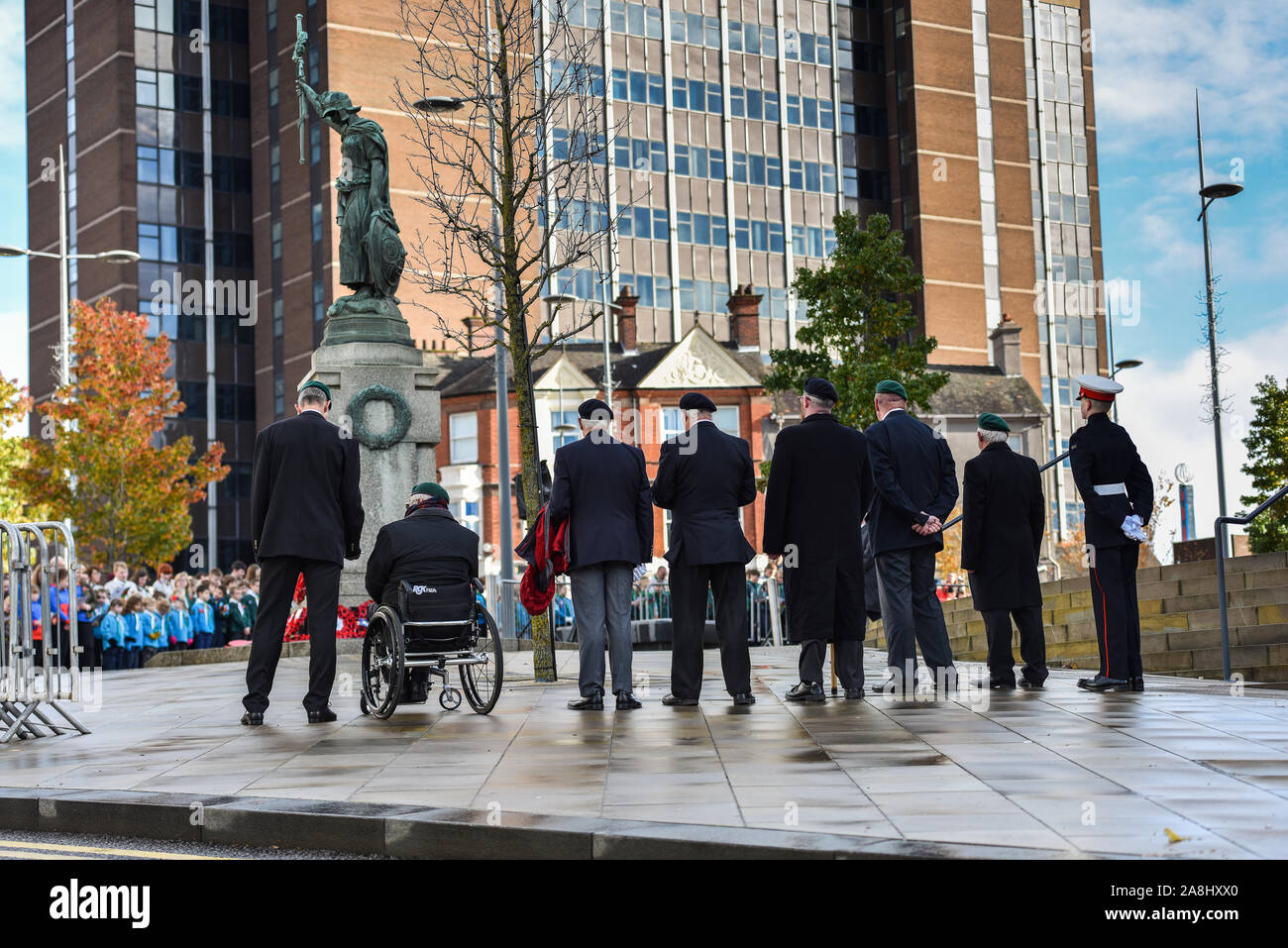 War veterans including one in a wheelchair attend the Remembrance ...