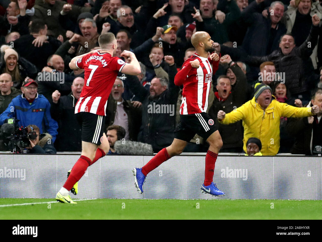 Sheffield uniteds david mcgoldrick celebrates scoring hi-res stock ...