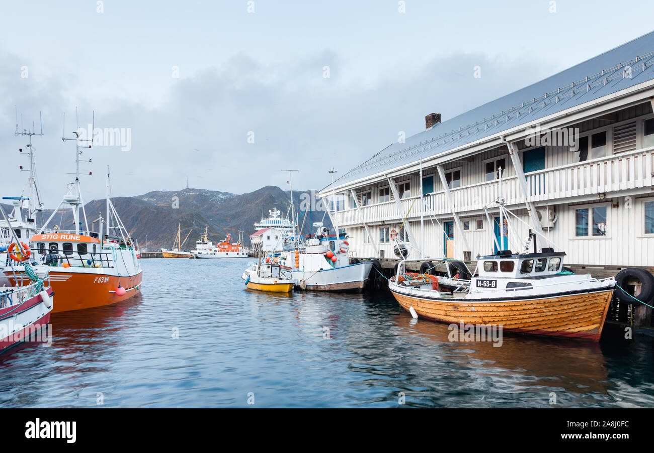 Honningsvag port and harbour hi-res stock photography and images - Alamy